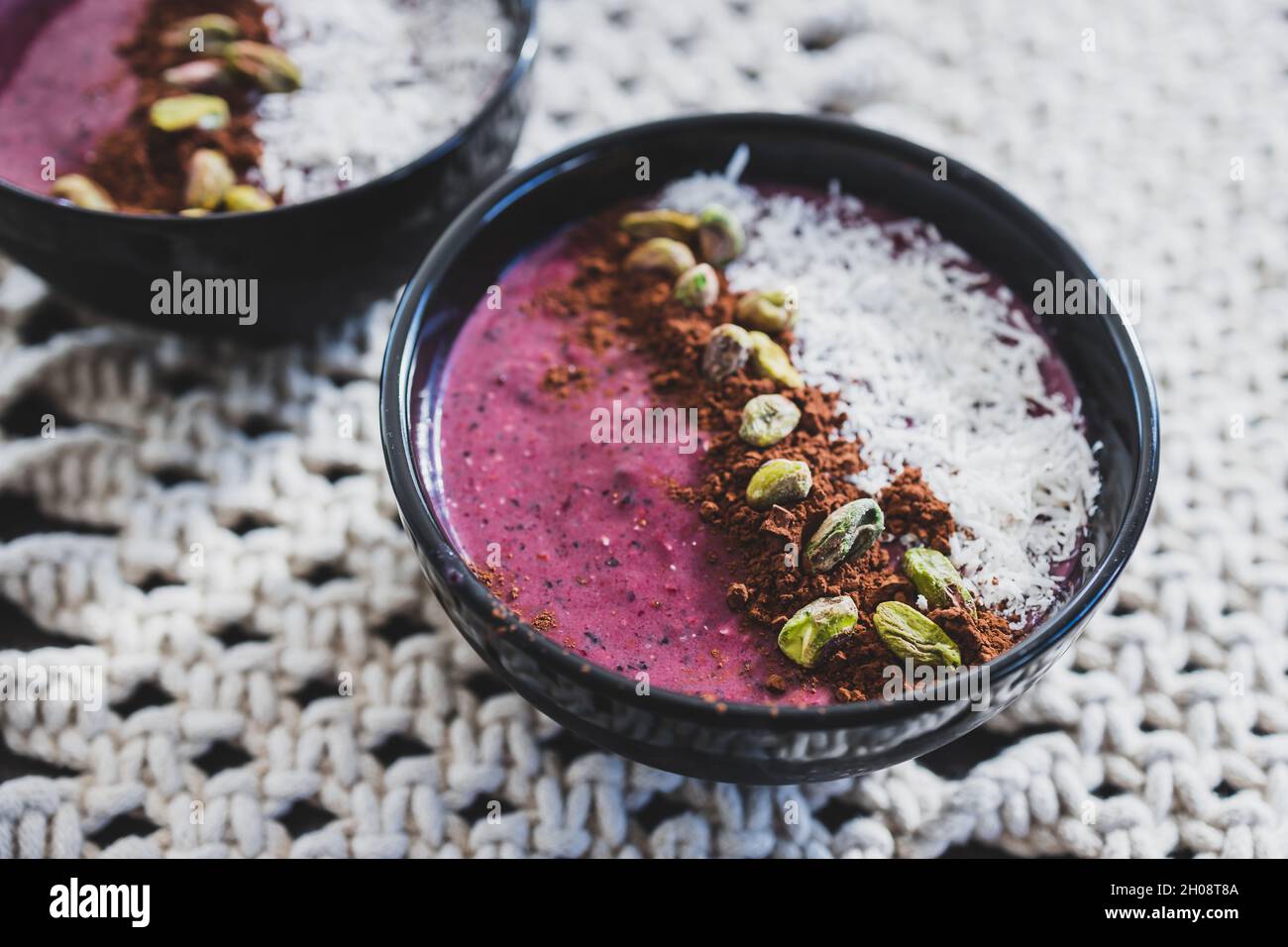 vegan acai pistachio coconut smoothie bowl, healthy plant-based food ...