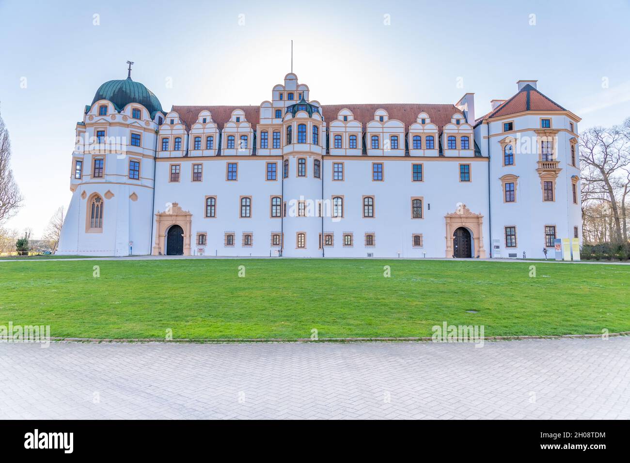Celle castle with the turrets and the magnificent facade Stock Photo ...