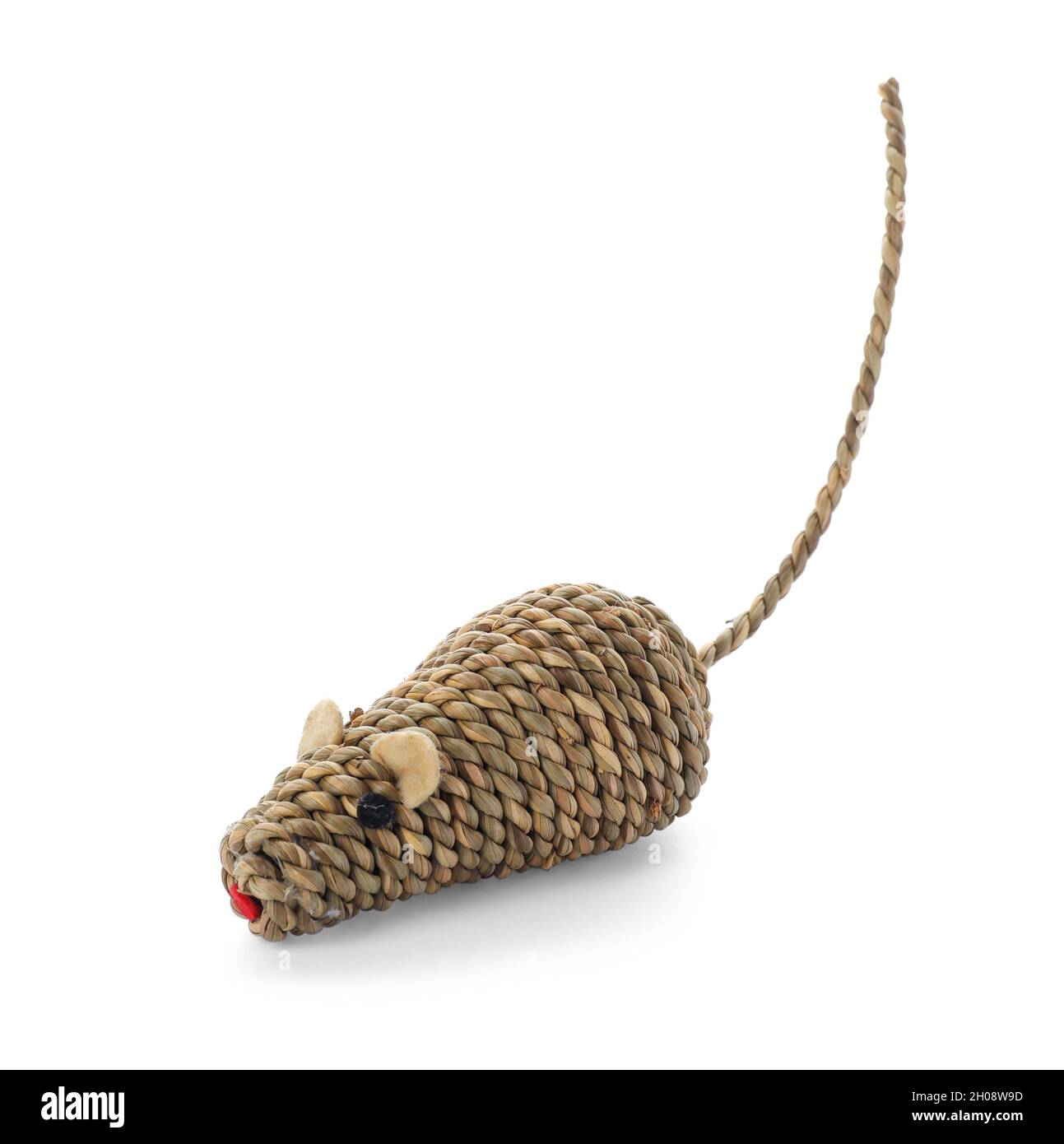 Straw mouse for cat on white background. Pet toy Stock Photo - Alamy