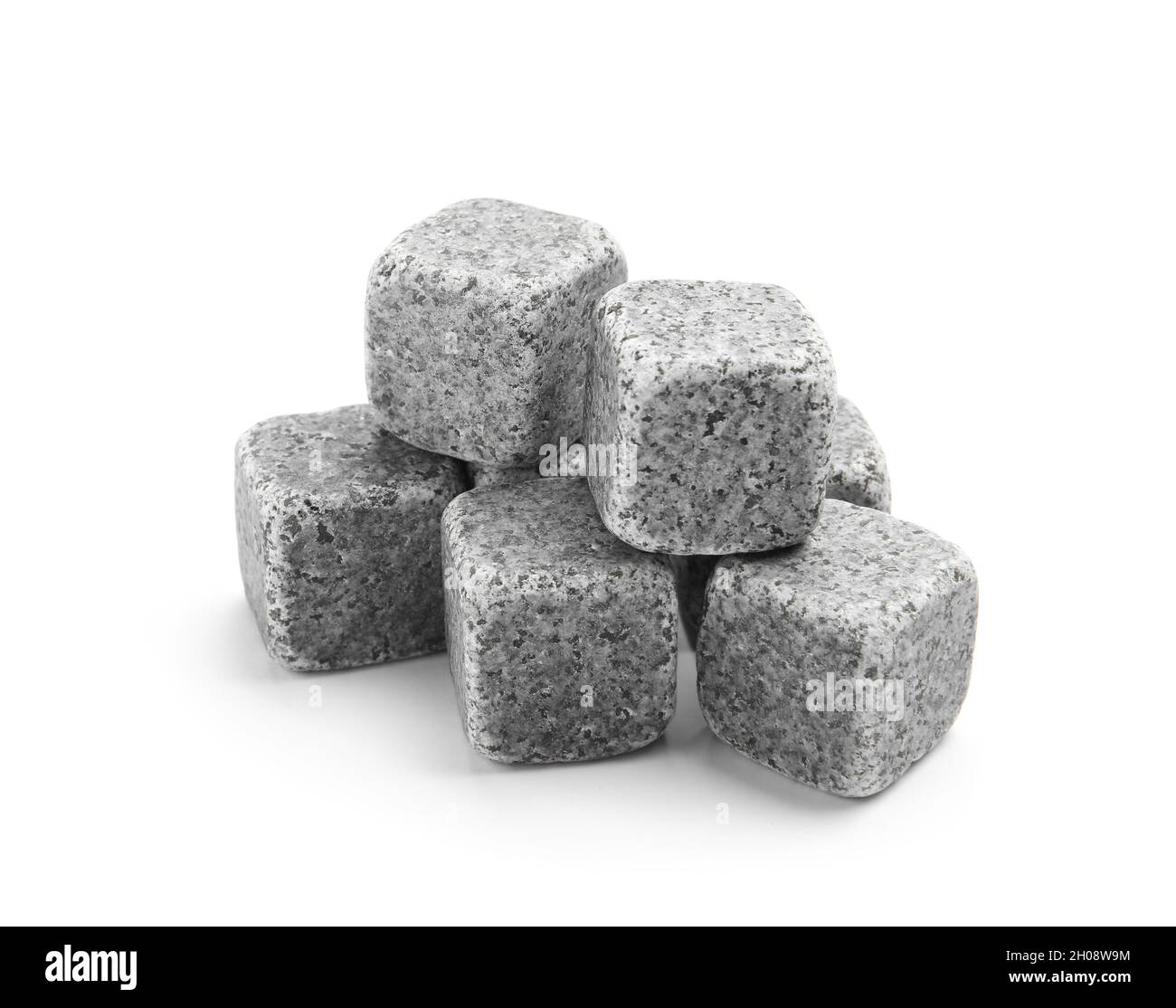 Classic grey whiskey stones on white background Stock Photo - Alamy
