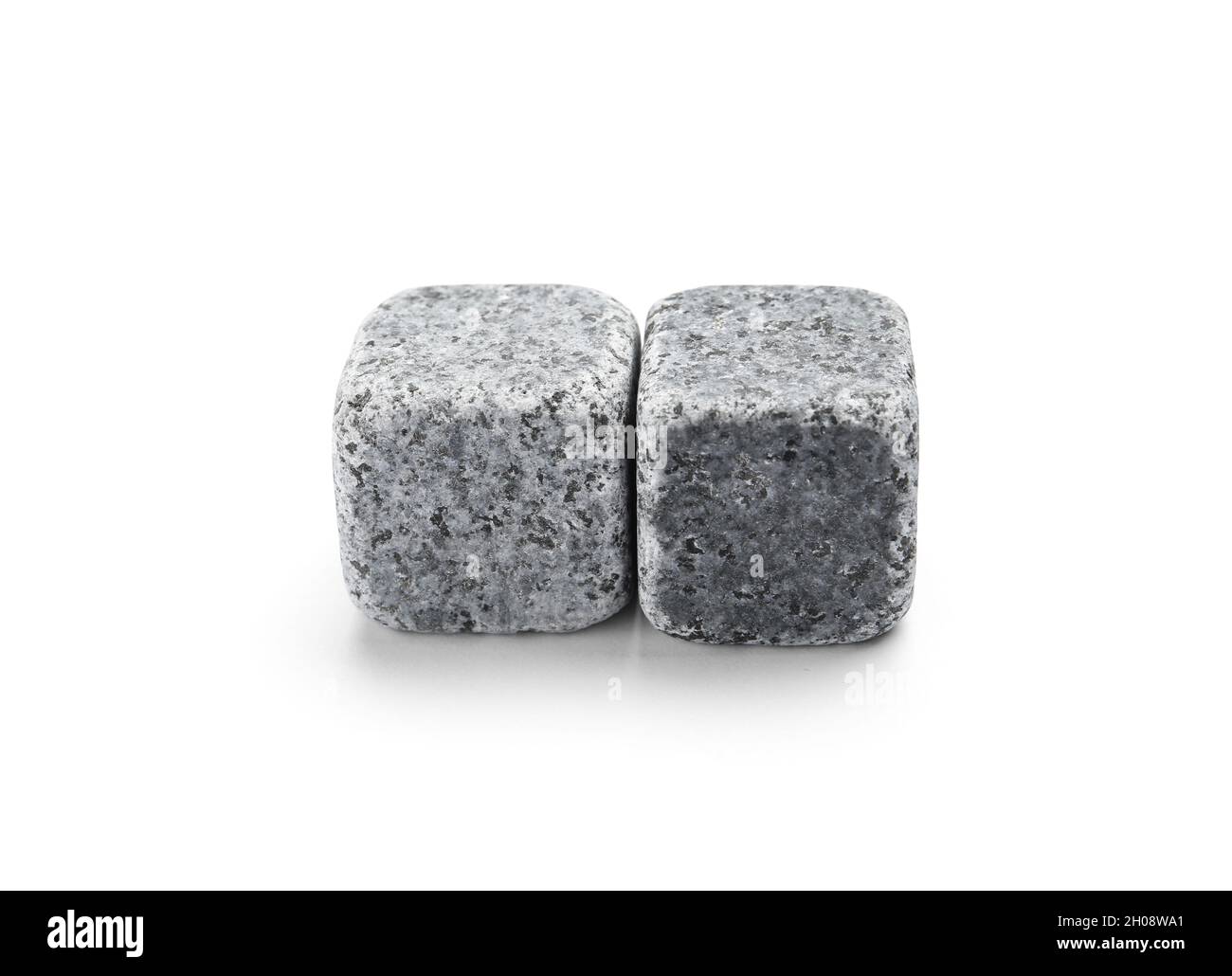 Classic grey whiskey stones on white background Stock Photo - Alamy