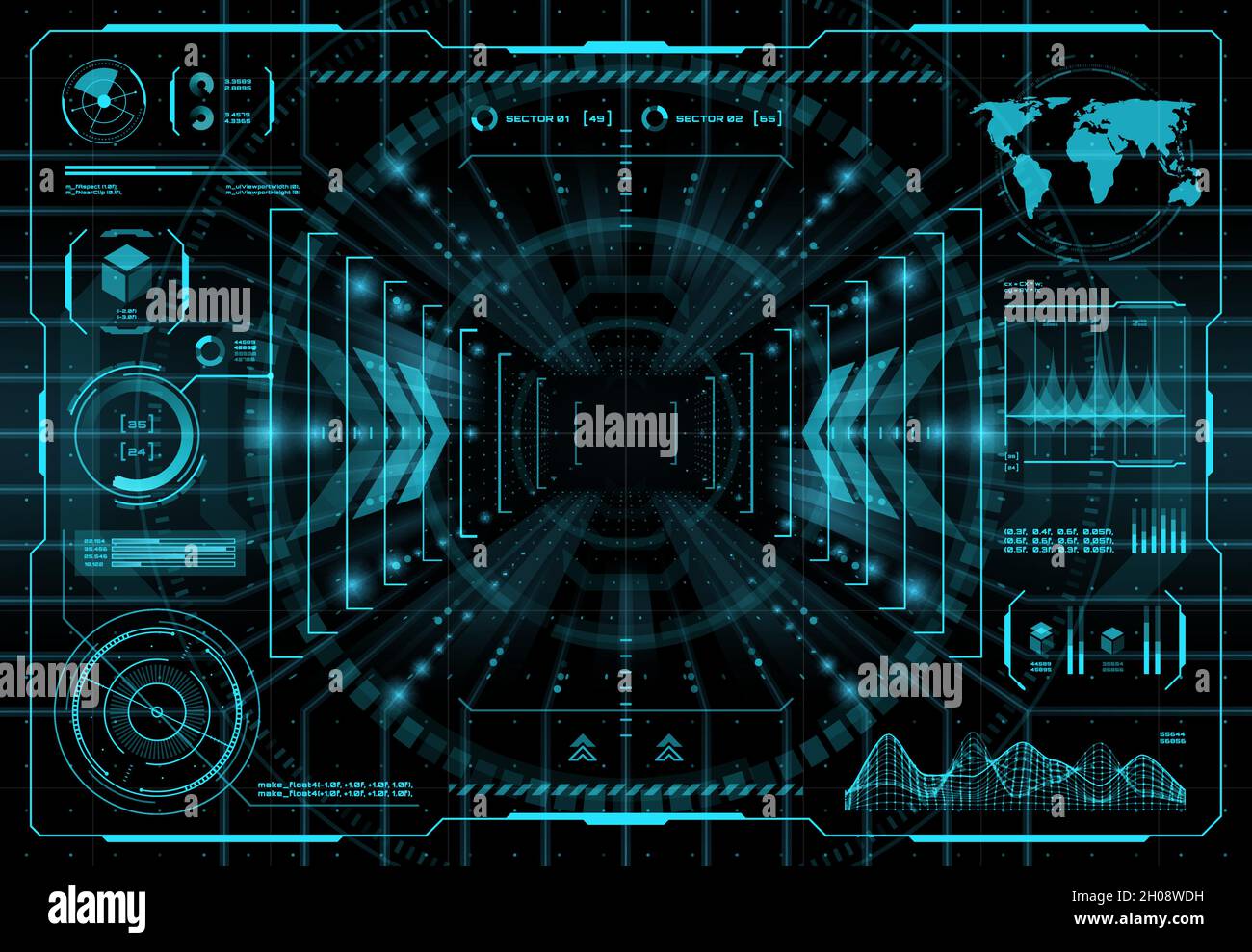 HUD teleportation portal interface, futuristic innovation teleport ...