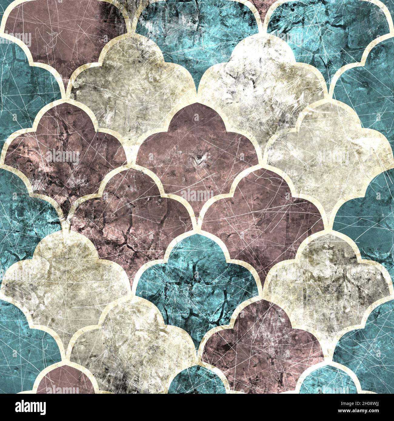 Seamless Moroccan Tile Mosaic Grungy Pattern for Surface Print Stock ...
