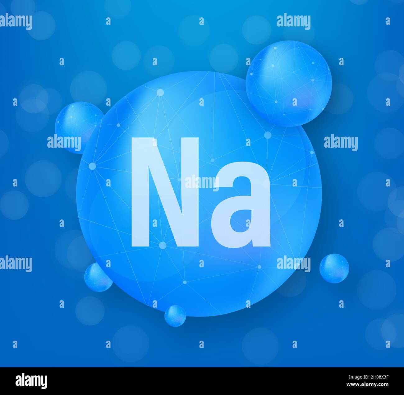 Na, Natrium blue shining pill capsule icon. Vector stock illustration ...