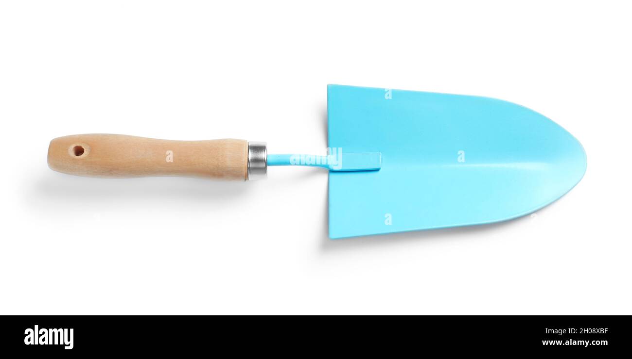 New trowel on white background. Professional gardening tool Stock Photo ...