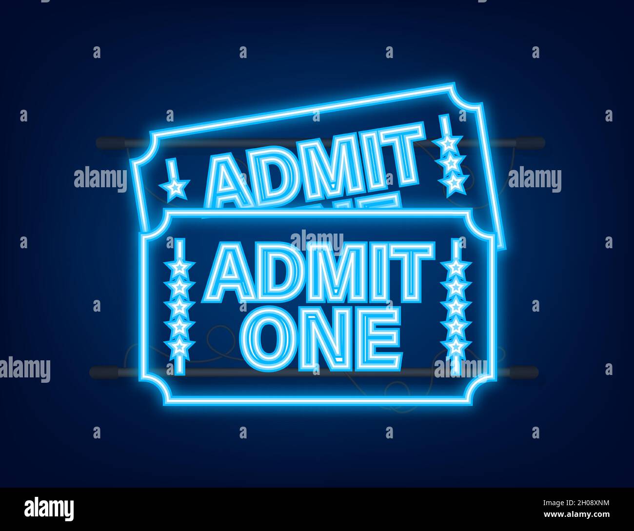 Realistic red and blue show ticket. Old premium cinema entrance tickets ...