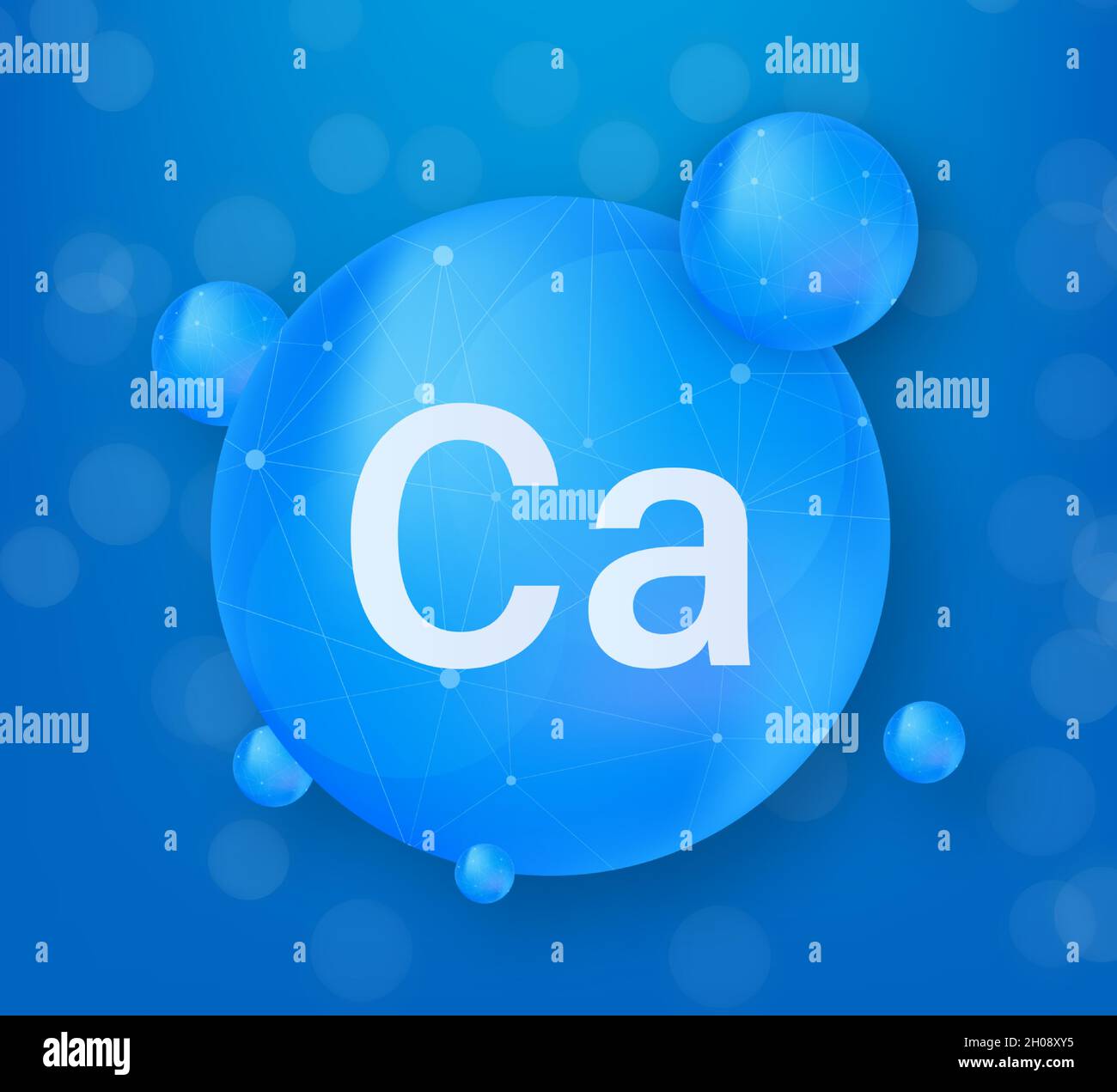 Blue calcium on white background. Calcium mineral. Vector stock ...