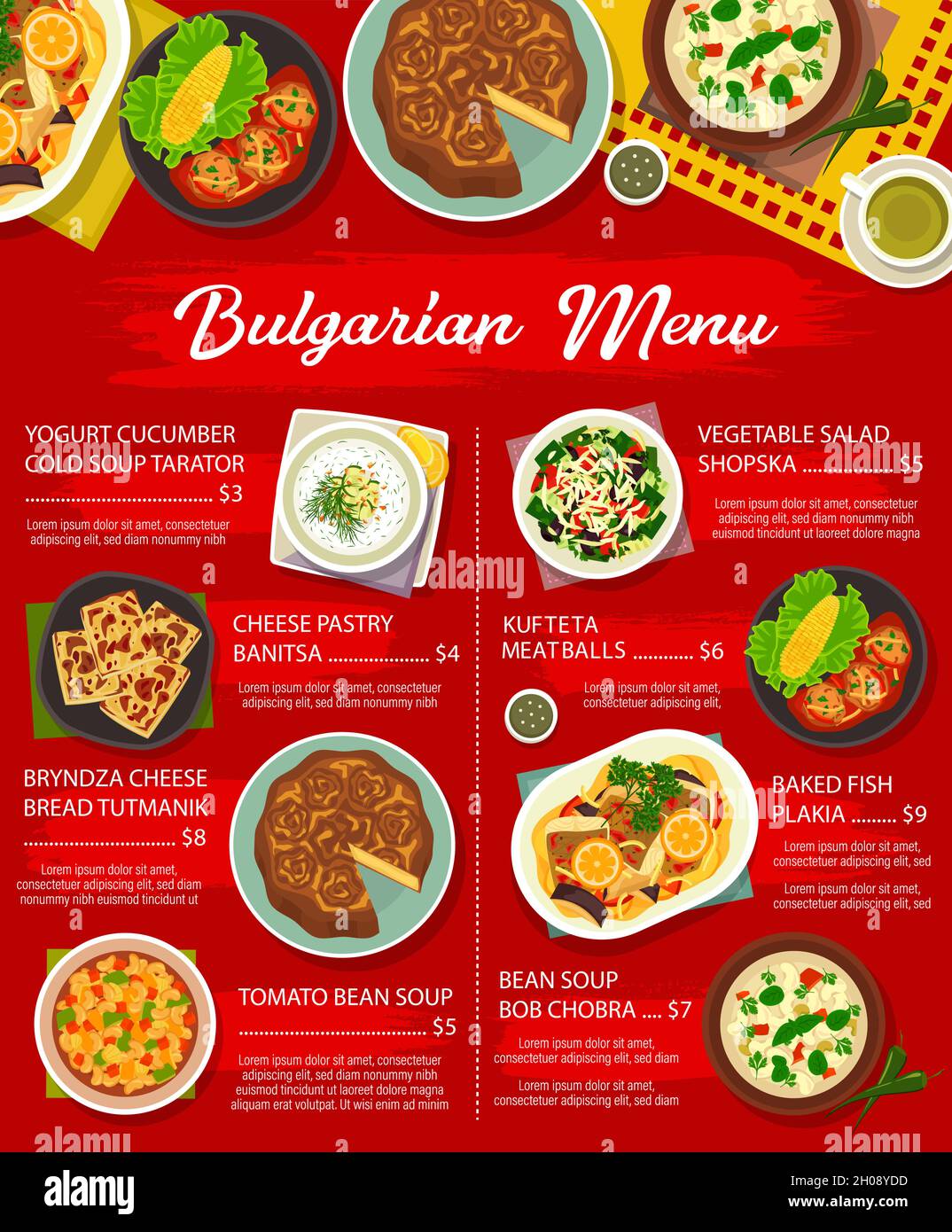 Bulgarian cuisine restaurant dishes menu. Bob Chobra and yogurt ...
