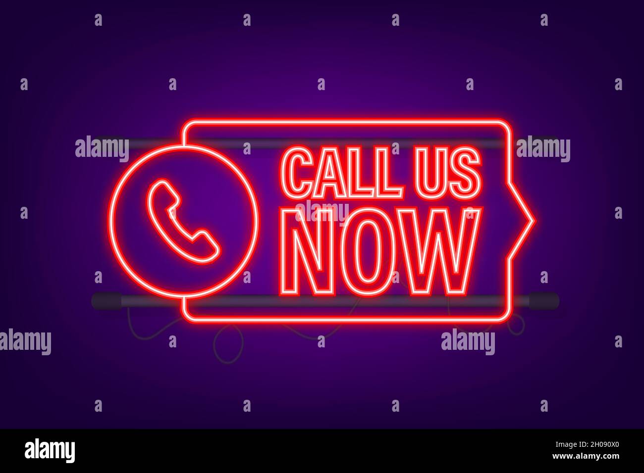 Call us now. Information technology. Telephone icon. Customer service. Neon icon. Vector stock ...