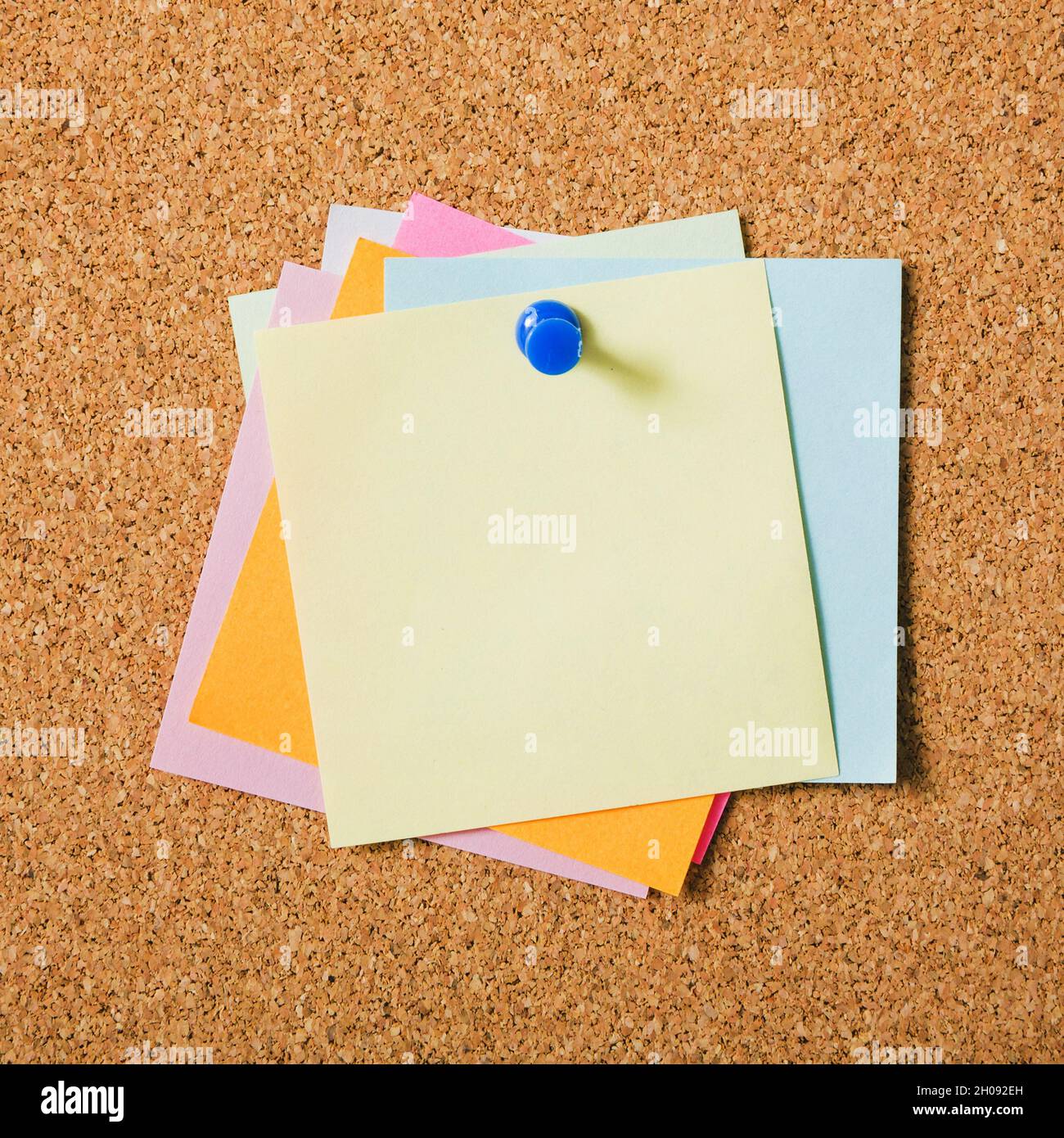 various colors sticky post notes with pushpin cork board. Resolution ...