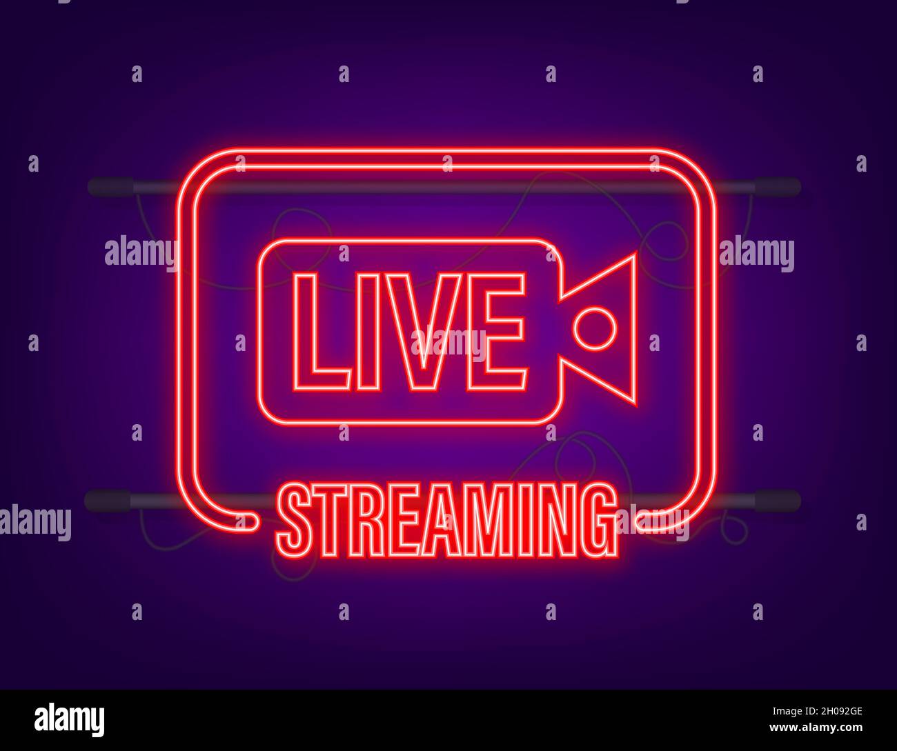 Live streaming logo. Neon icon. Stream interface. Vector stock ...