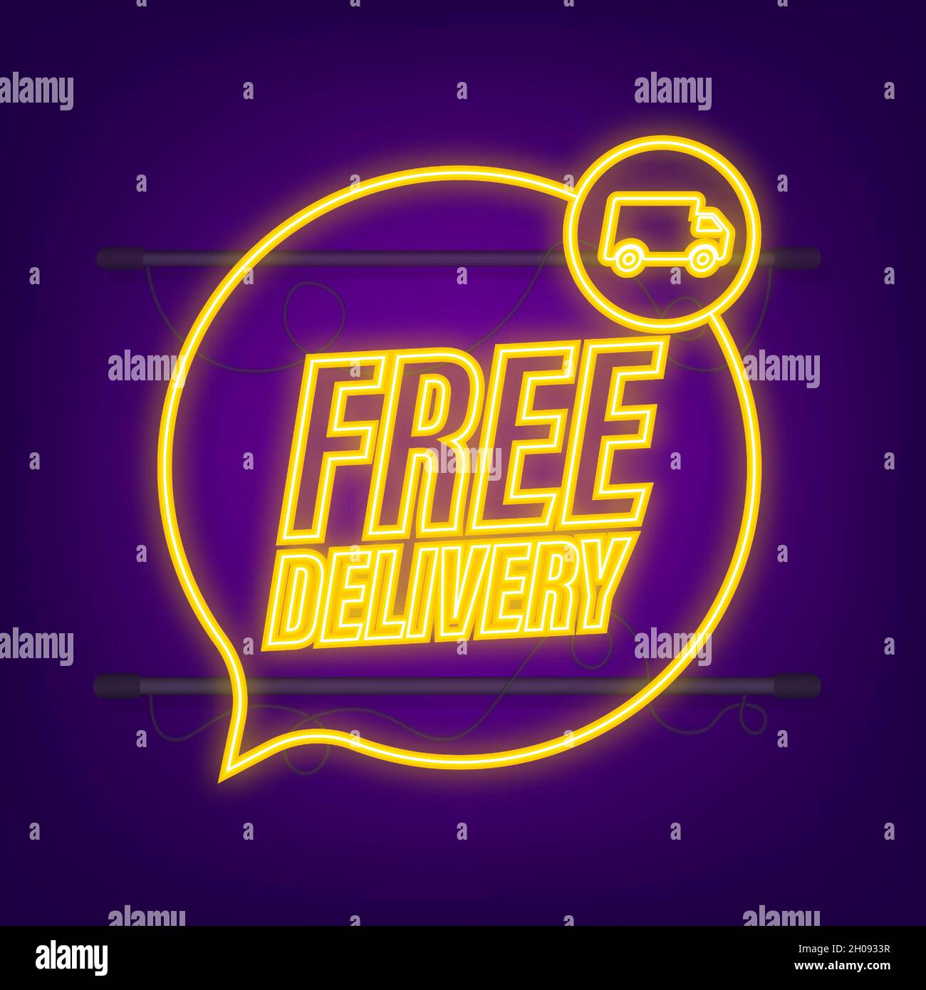 Delivery truck neon sign Stock Vector Images - Alamy