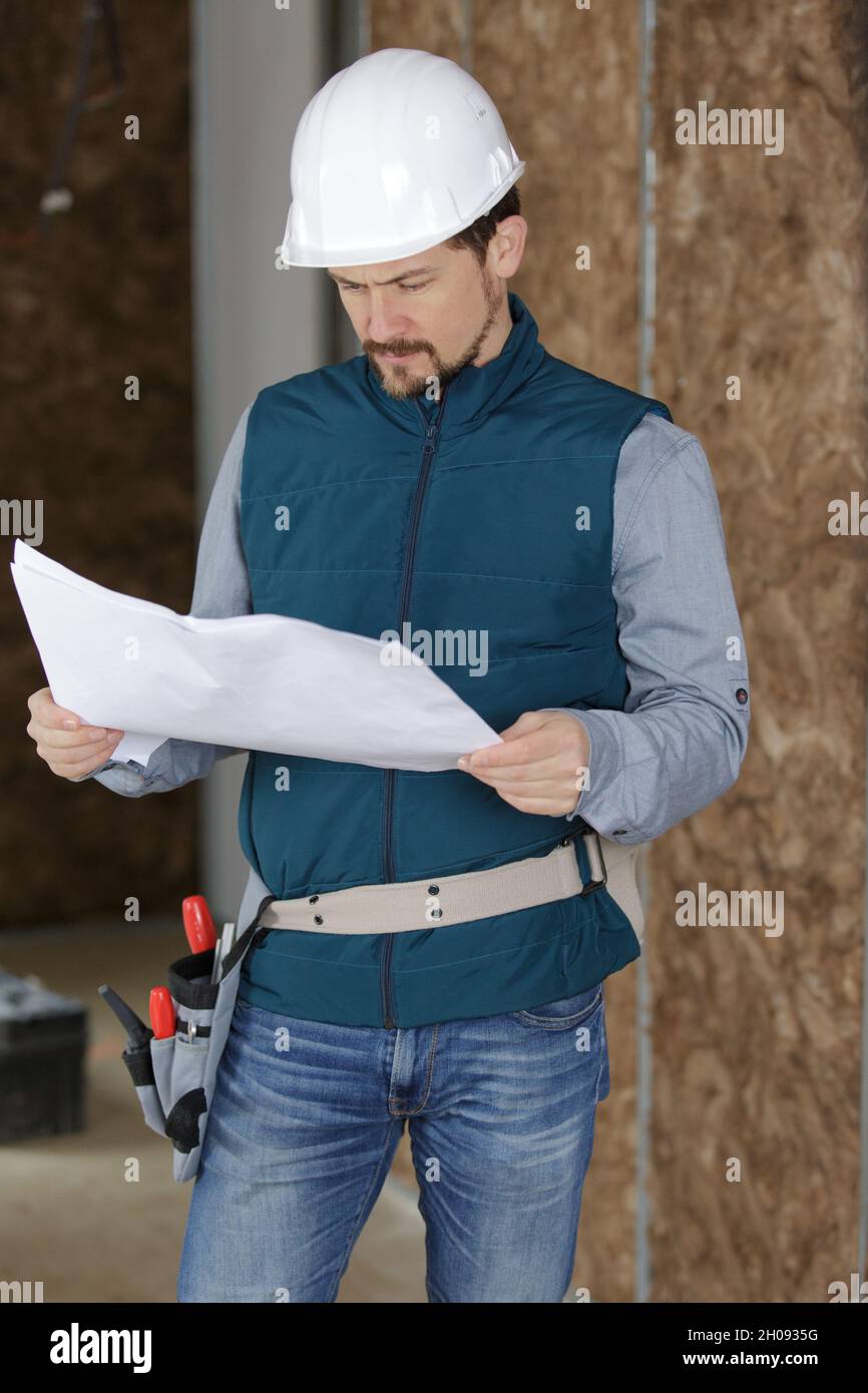 construction worker planning contractor developer concept Stock Photo ...