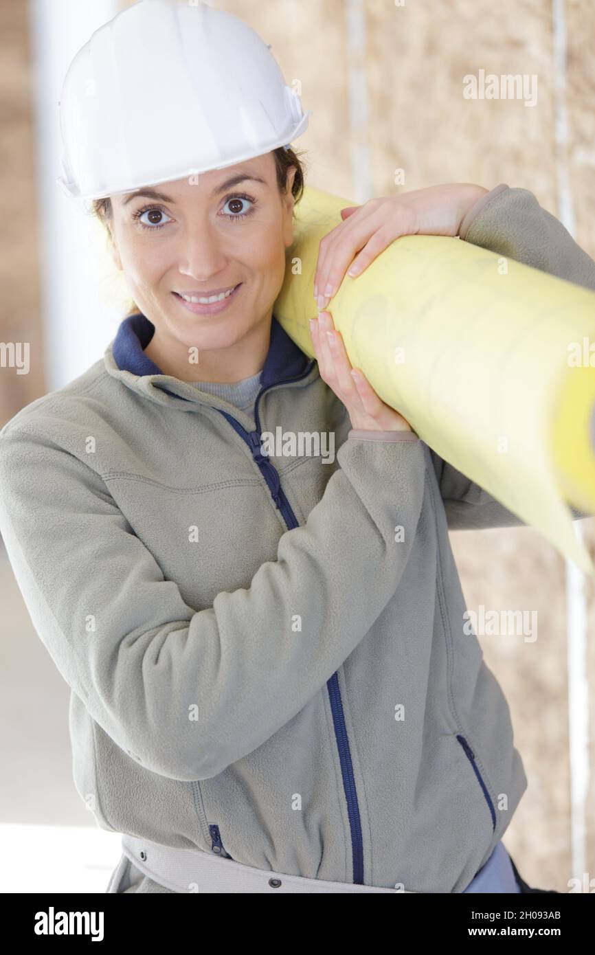 a woman electrician carrying equipment Stock Photo - Alamy