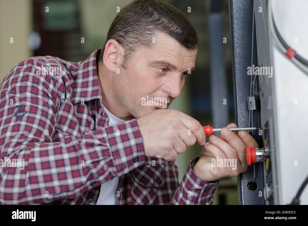 Man installing shelf wall hi-res stock photography and images - Alamy
