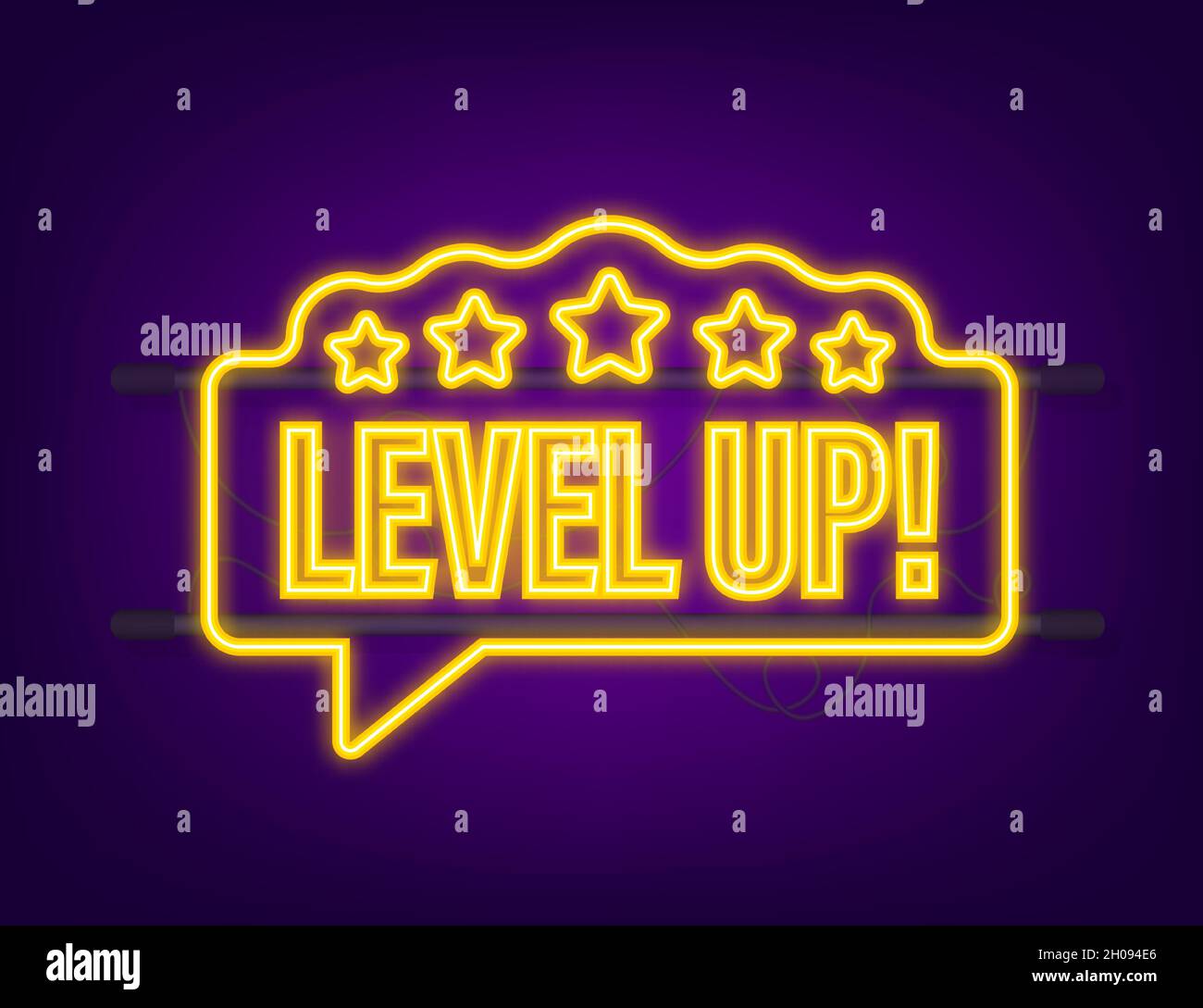 Game icon bonus. level up icon, new level logo. Neon icon. Vector ...