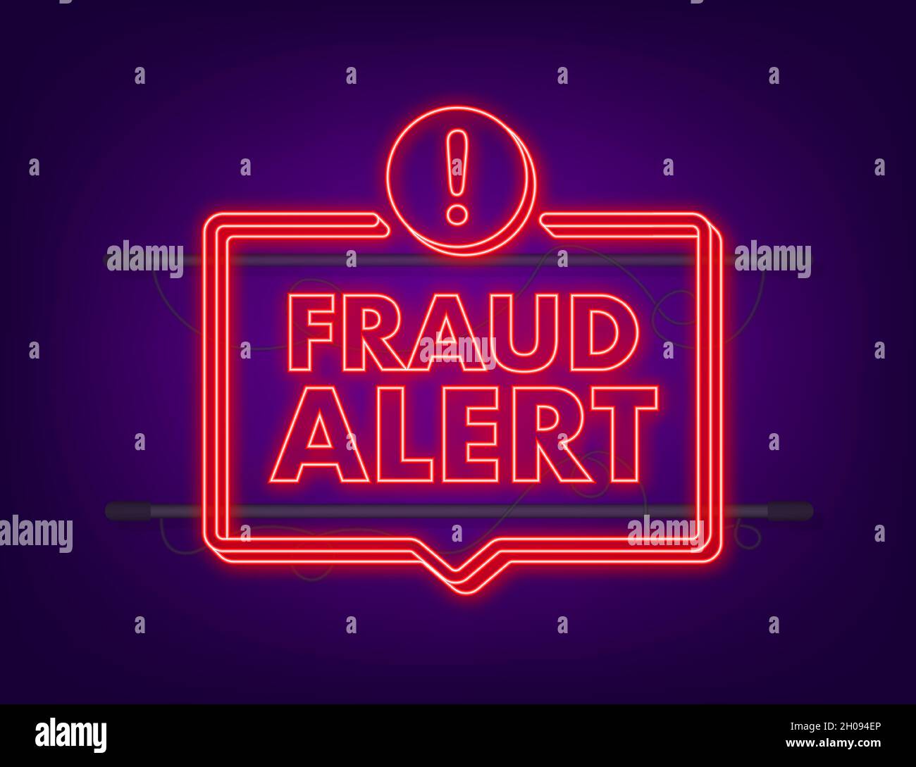 Fraud alert. Neon icon. Security Audit, Virus Scanning, Cleaning ...