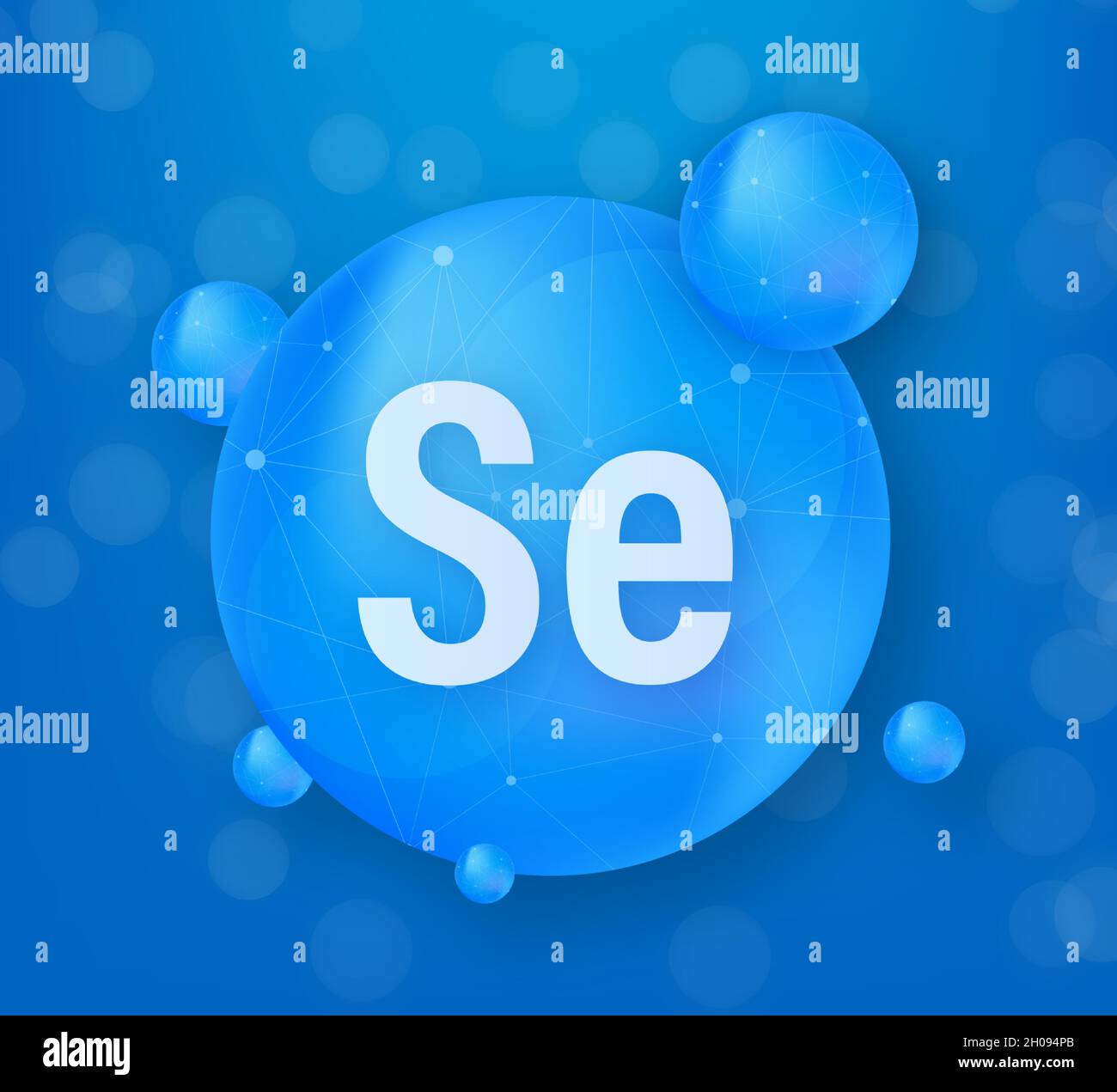 Mineral Se Selenium blue shining pill capsule icon. Substance For ...