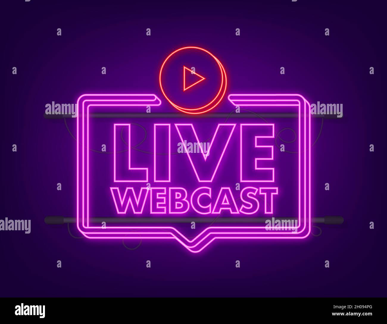 Live Webcast neon Button, icon, emblem, label. Vector stock ...
