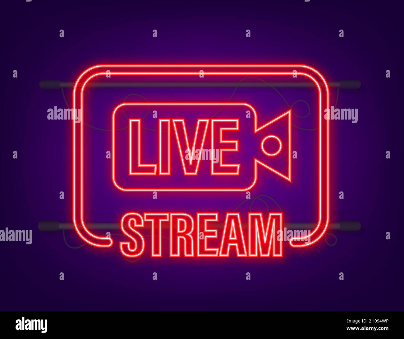 Live streaming logo. Neon icon. Stream interface. Vector stock ...
