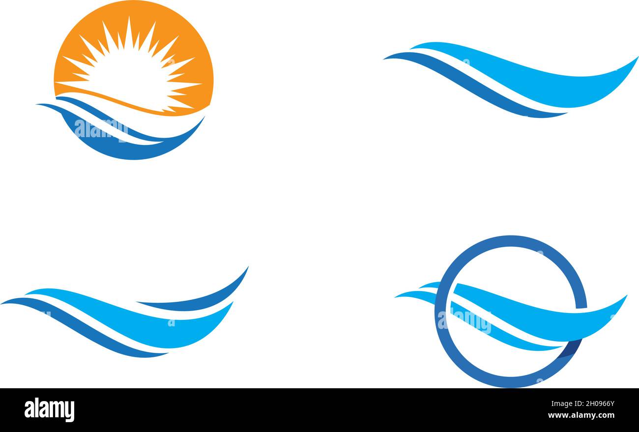 Water Wave symbol and icon Logo Template vector Stock Vector Image ...