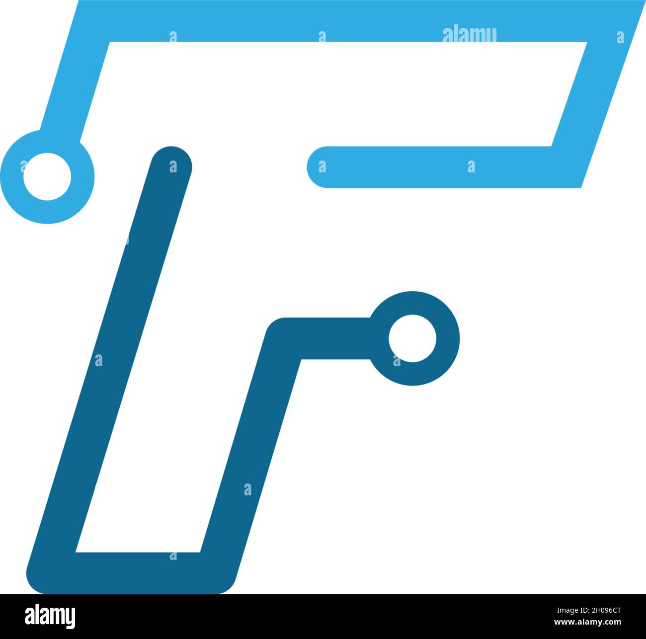F letter circuit technology logo vector template Stock Vector Image ...