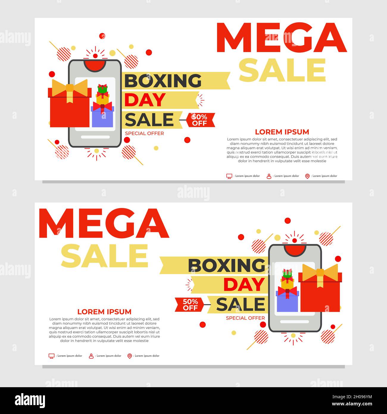 boxing day sale promotion banner template design Stock Photo - Alamy