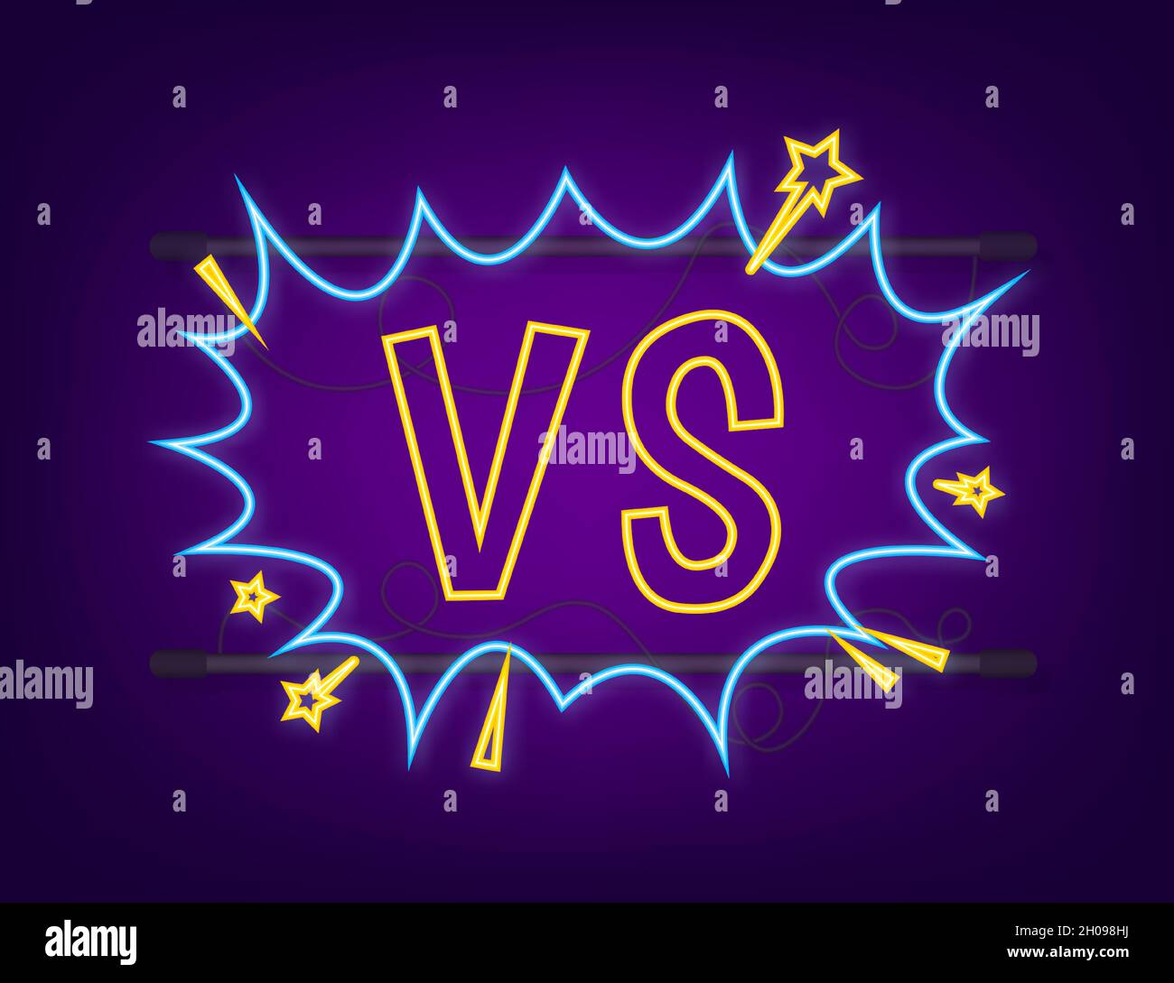 Vintage cartoon advertising with vs pop style. Cartoon style. Neon icon ...