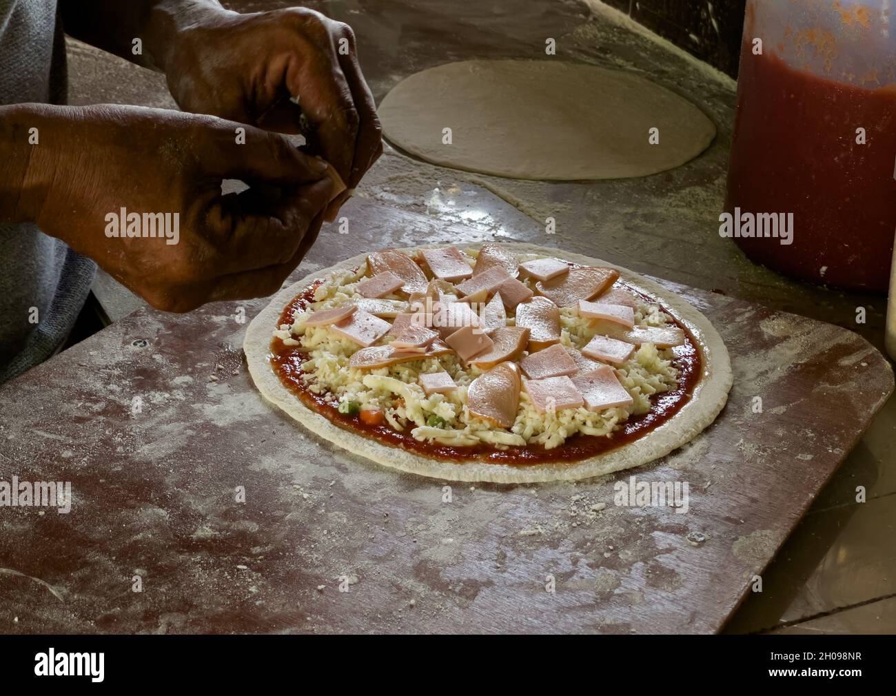Hand making ham cheese hi-res stock photography and images - Alamy