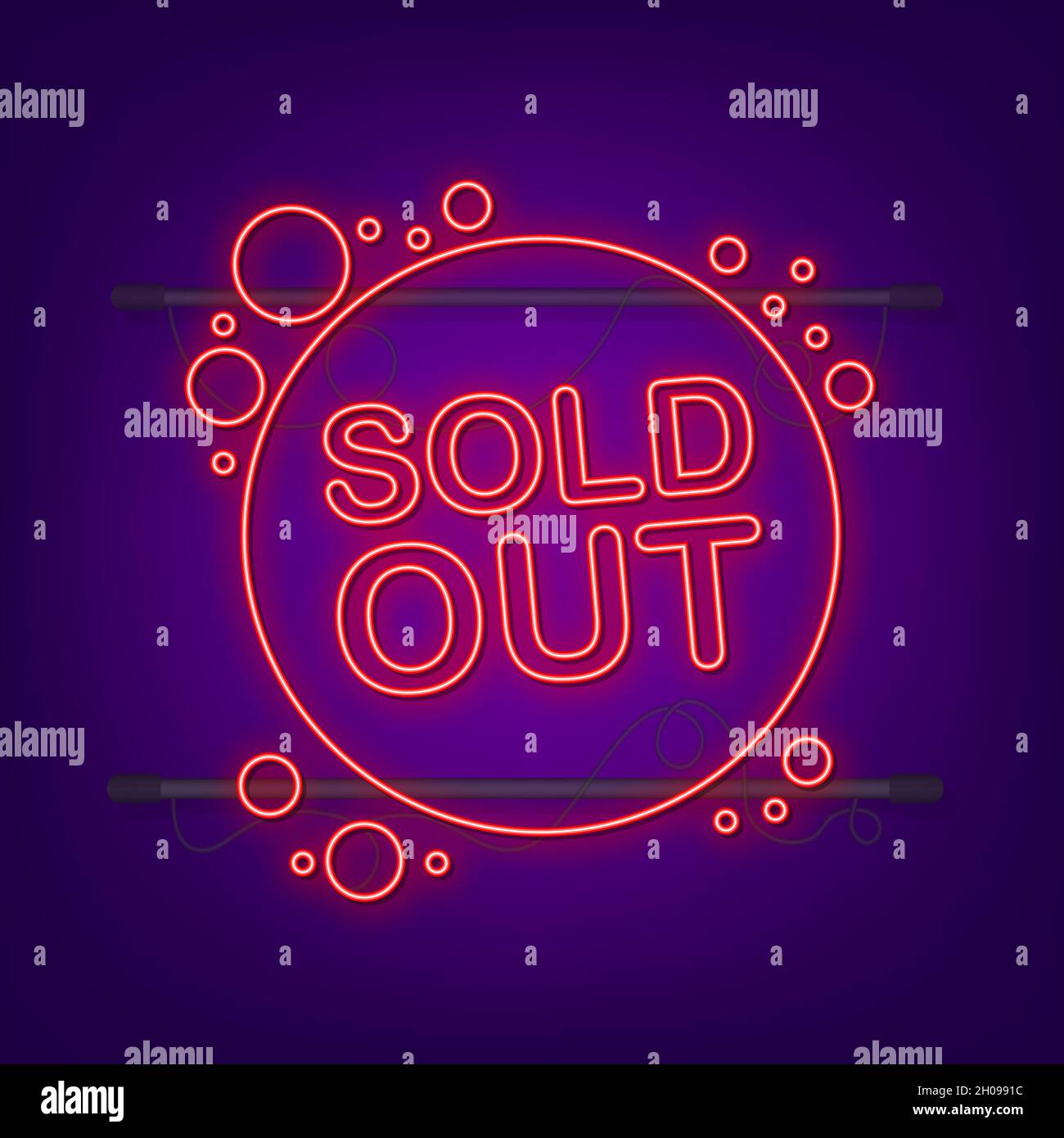 Web neon banner - Sold out. Bubble icon. Vector illustration Stock ...