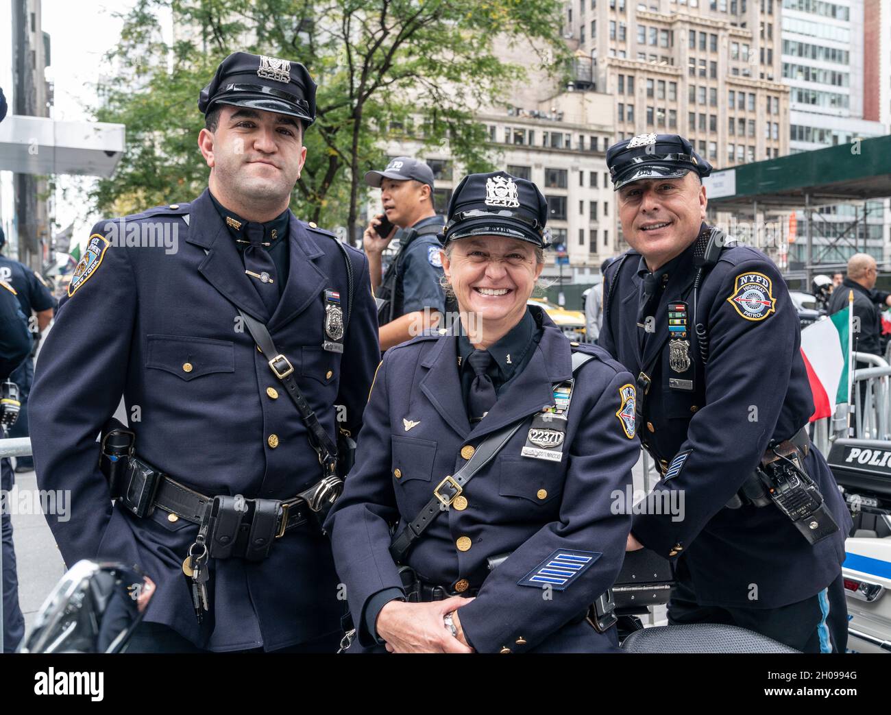 New York, NY - October 11, 2021: Members of police highway patrol ...
