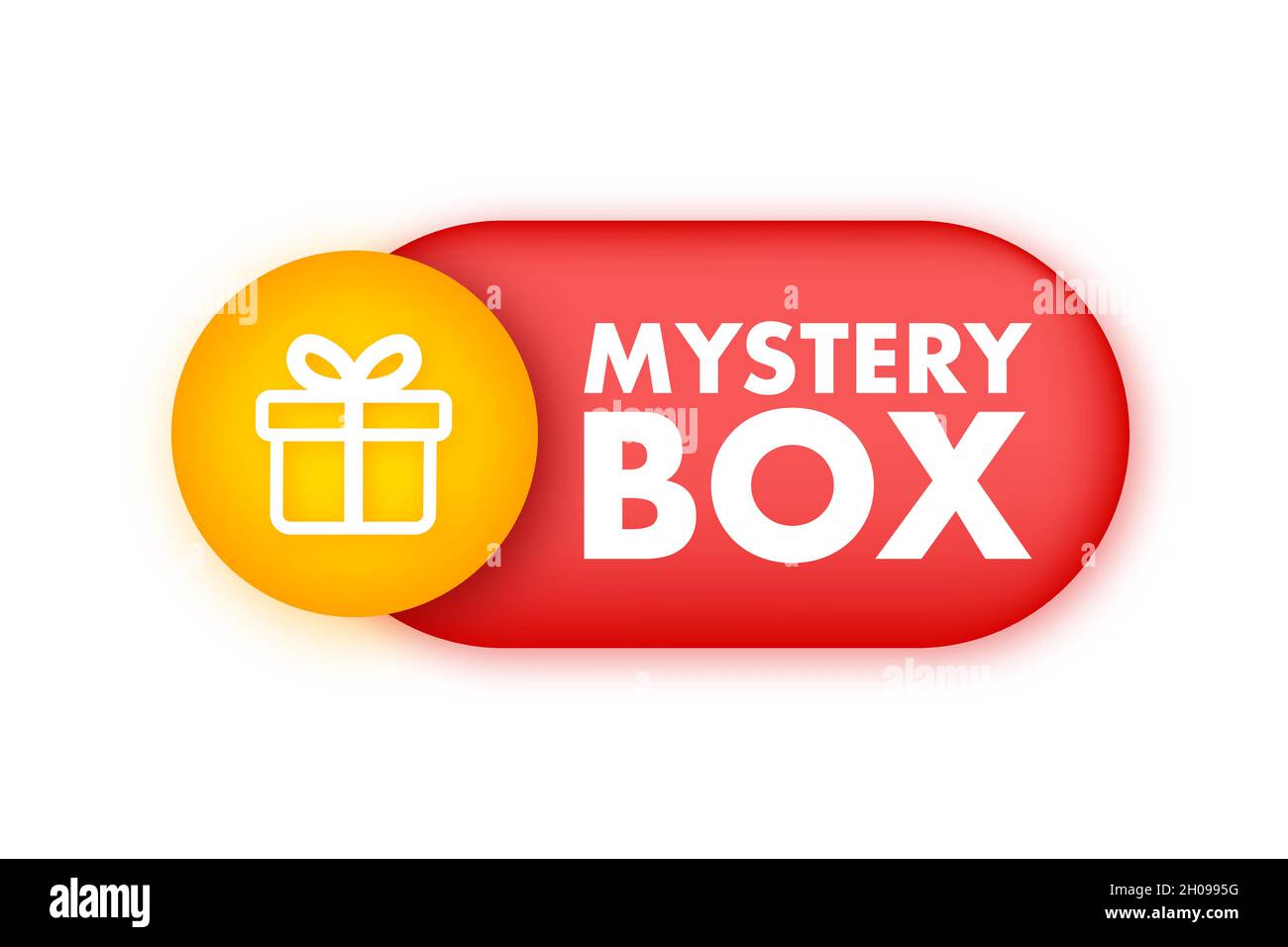 Mystery box banner. Packaging for concept design. Surprise present ...
