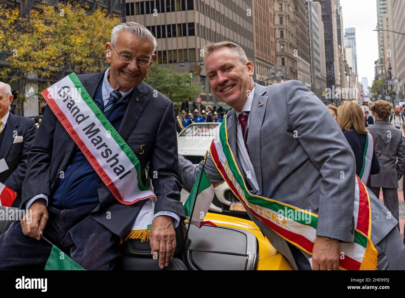 NEW YORK, NY - OCTOBER 11: Grand Marshal Michael Pascucci and Police ...