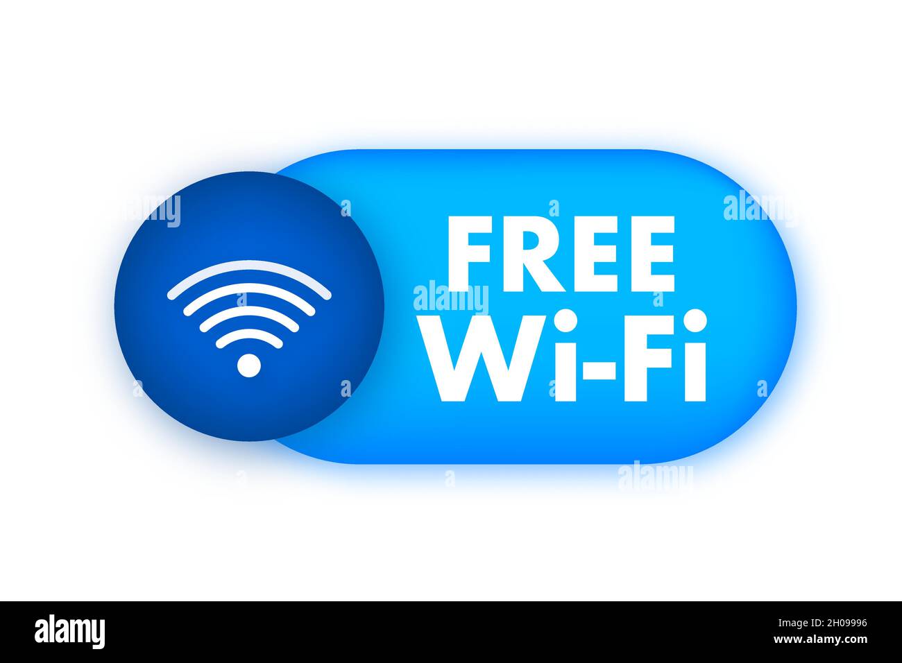 Free wifi zone blue icon. Free wifi here sign concept. Vector stock ...