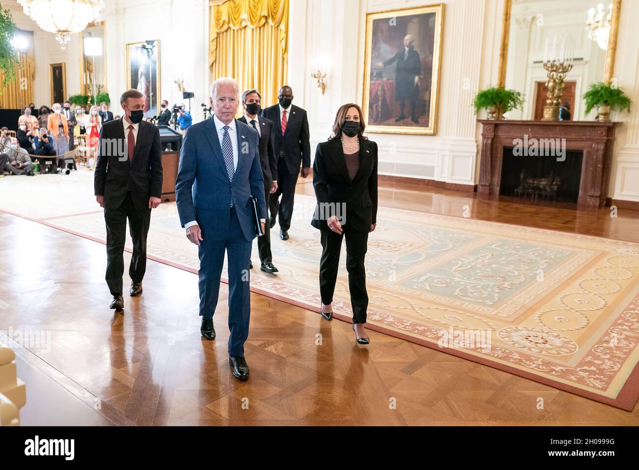 President Joe Biden, joined by Vice President Kamala Harris, Secretary ...