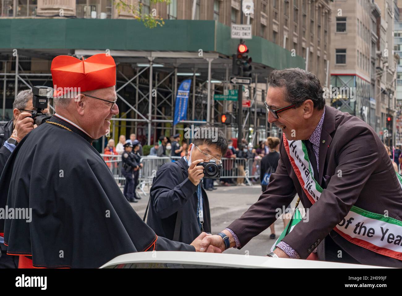 NEW YORK, NY - JULY 07: Cardinal Timothy Dolan greets Fire Department ...