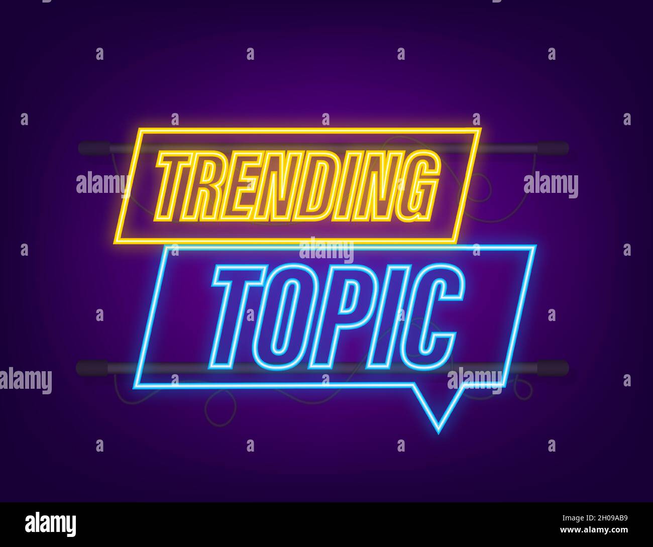 Trending topic neon icon badge. Ready for use in web or print design ...