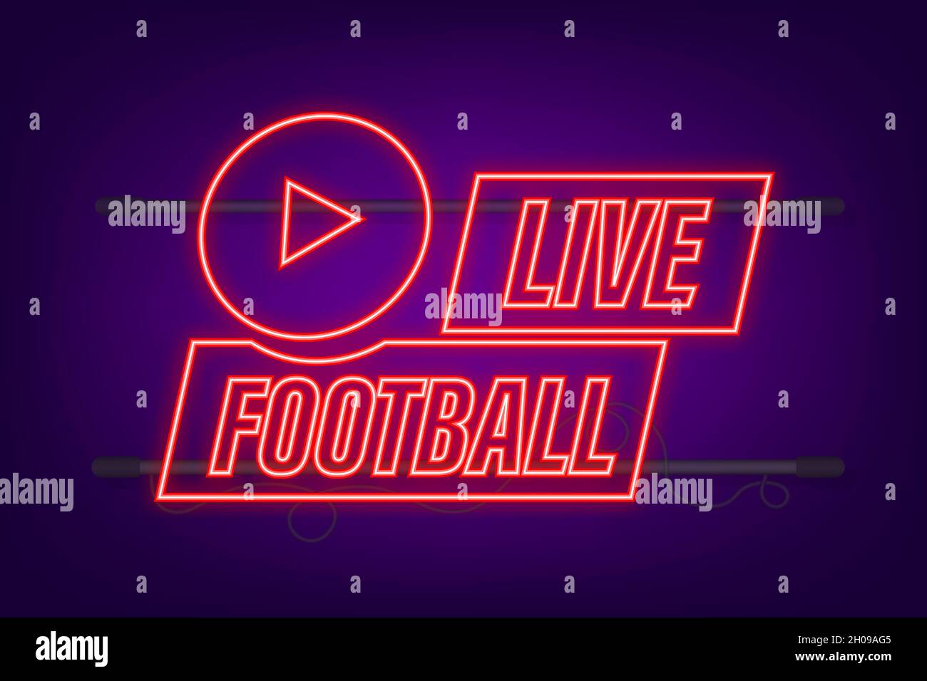 Live Football streaming neon Icon, Button for broadcasting or online ...