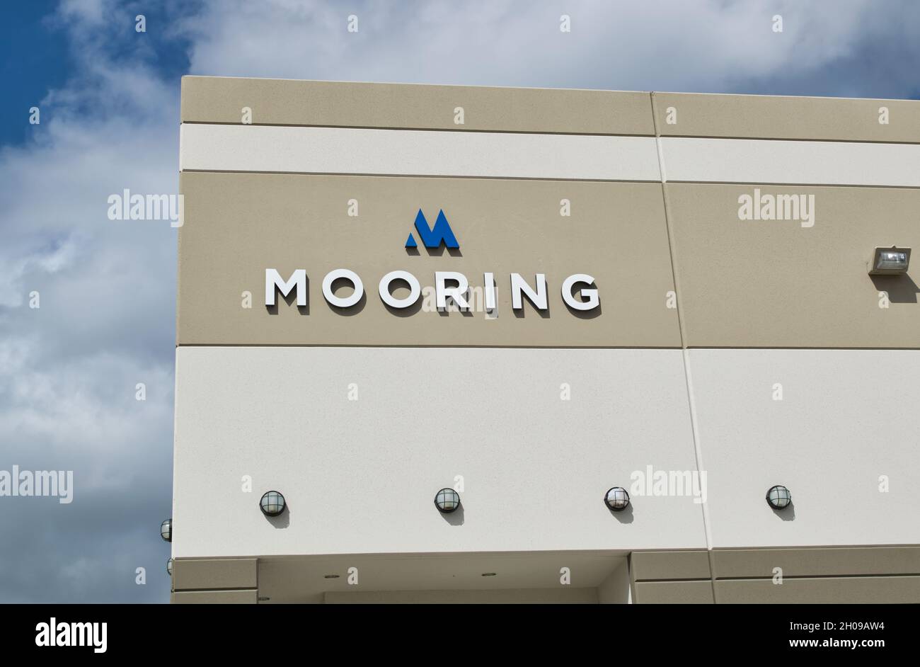 Houston, Texas USA 07-05-2021: Mooring office building exterior in ...