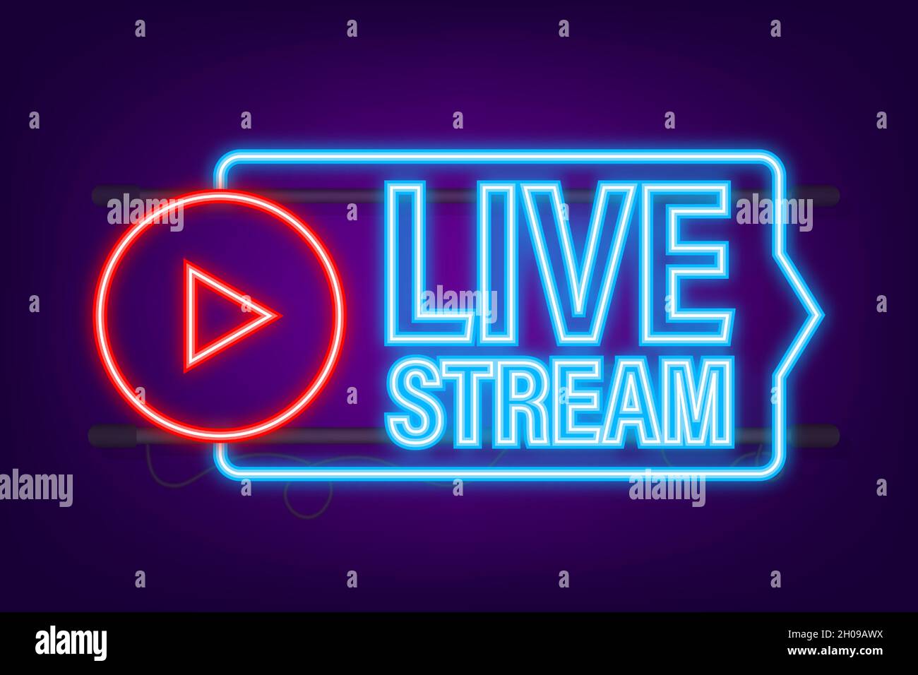 Live stream logo. Neon icon. Stream interface. Vector stock ...