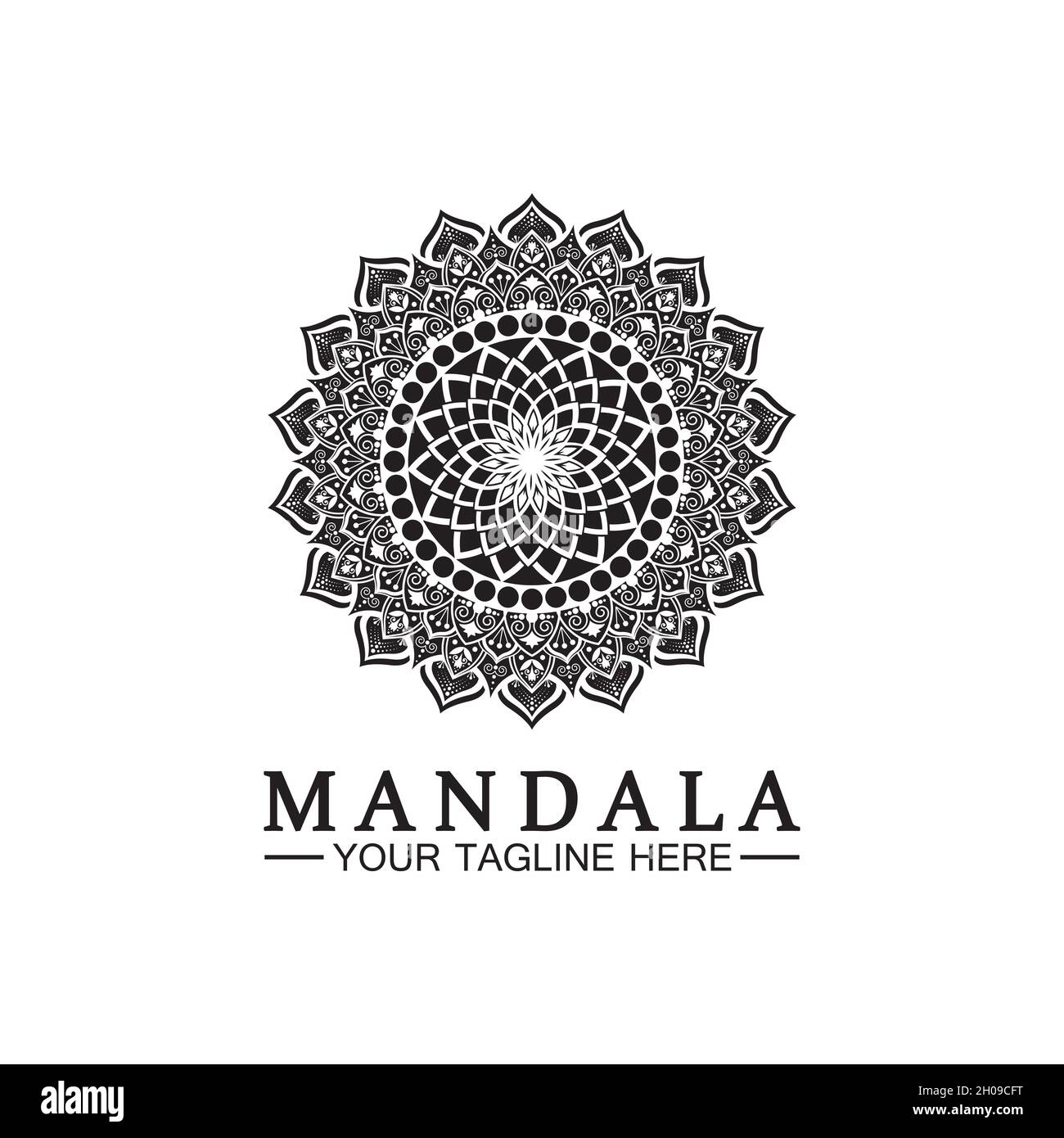 Gold mandala logo Black and White Stock Photos & Images - Alamy