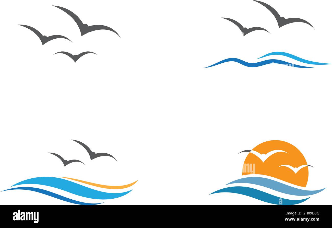 seagull symbol and icon Logo Template vector Stock Vector Image & Art ...