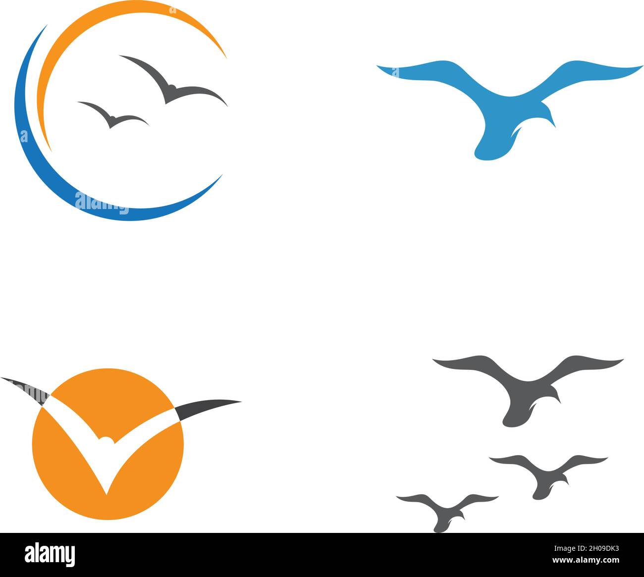 seagull symbol and icon Logo Template vector Stock Vector Image & Art ...