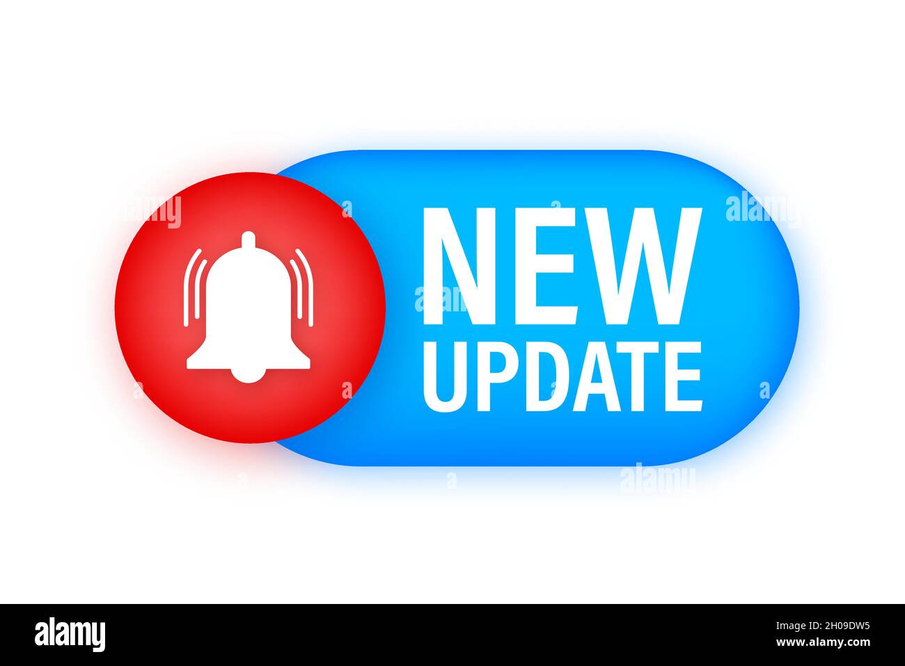 Red new update banner in modern style. Web design. Vector stock ...