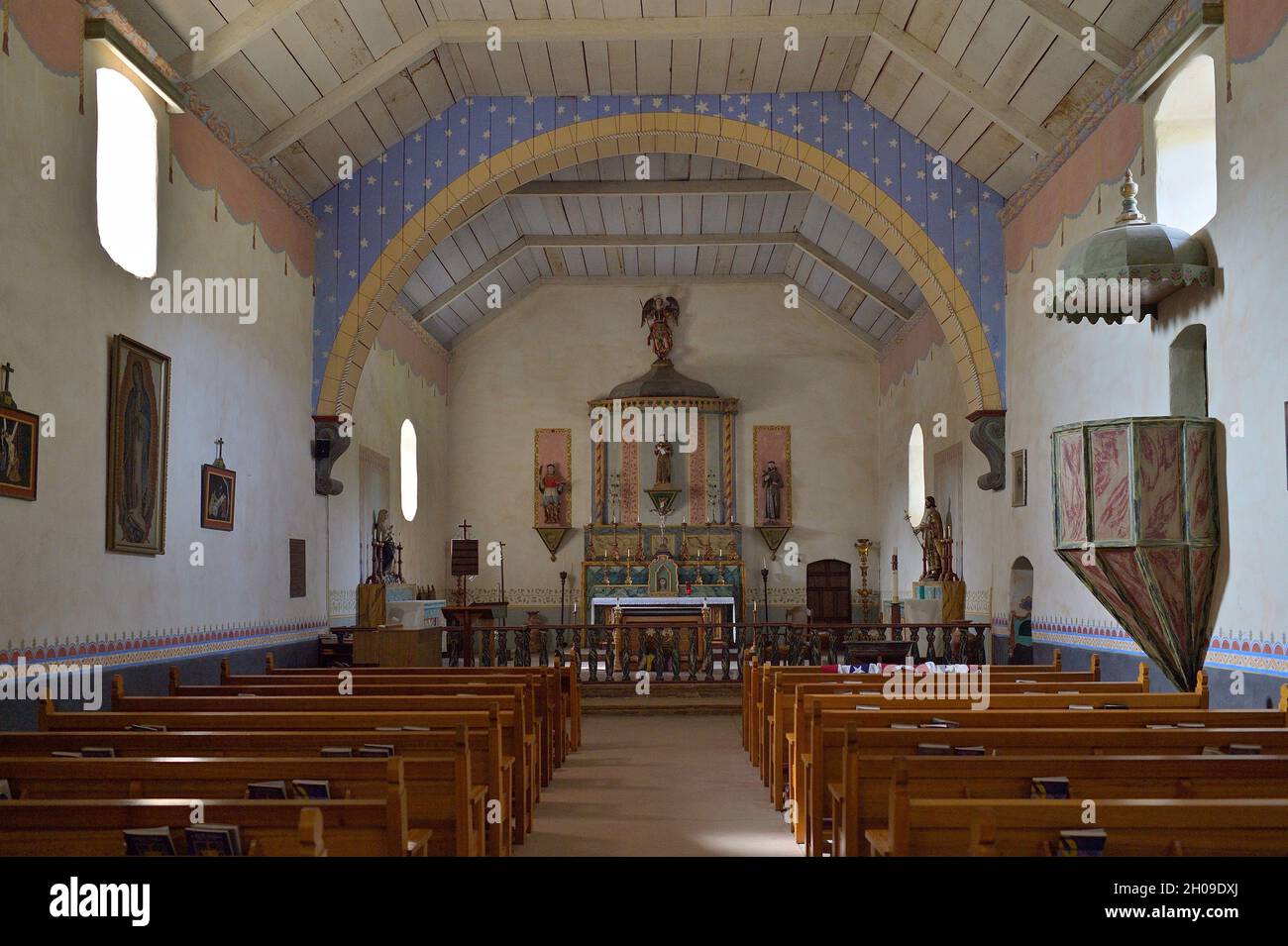 The historic Mission San Antonio de Padua founded in 1771, near Jolon ...
