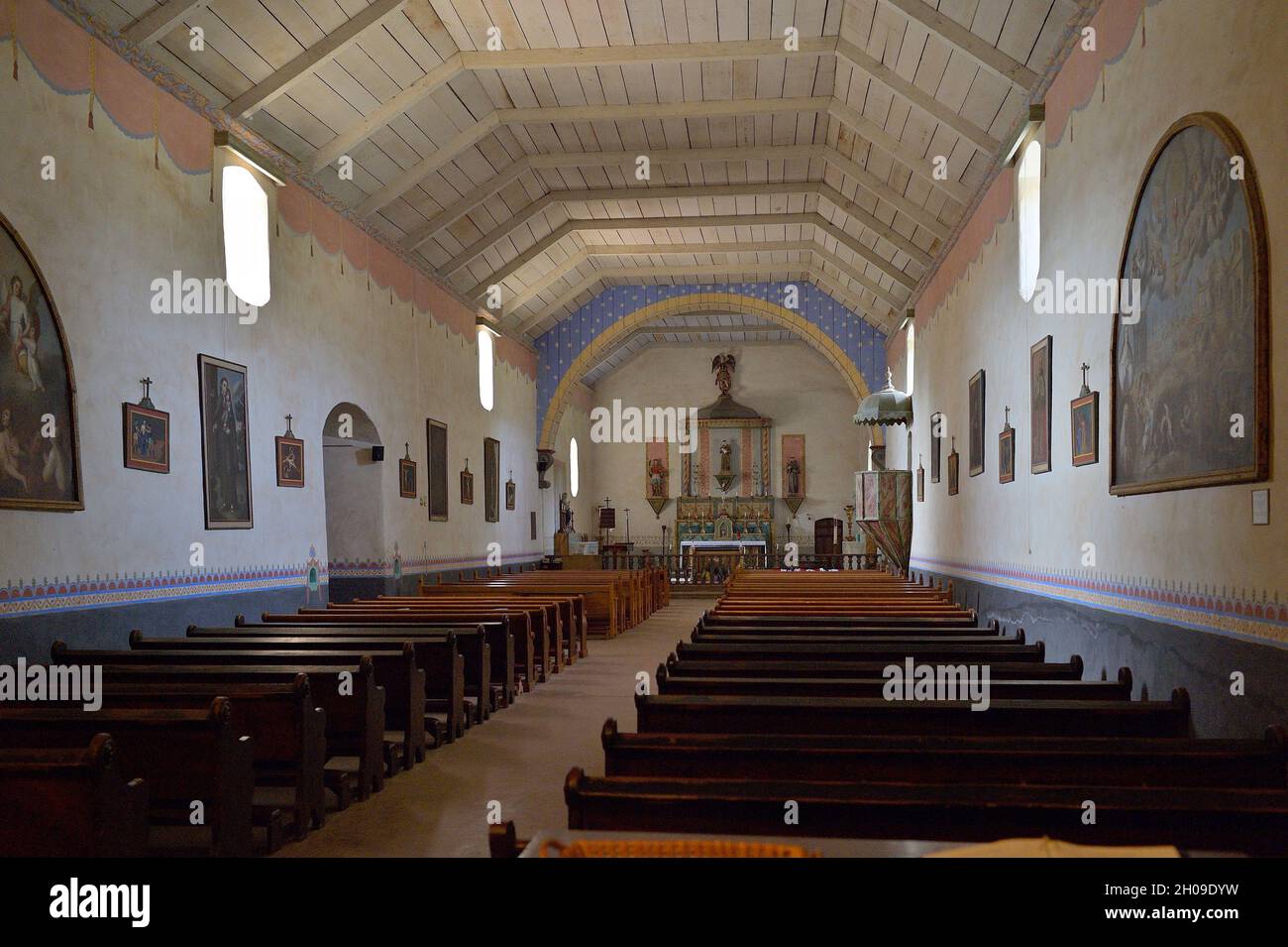 The historic Mission San Antonio de Padua founded in 1771, near Jolon ...