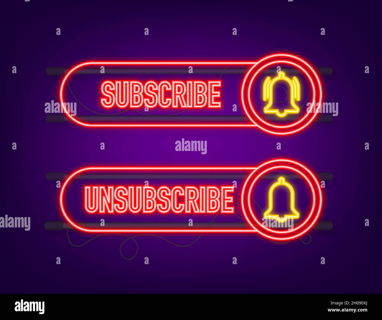 Subscribe Button Template with the notification bell. News subscribe ...