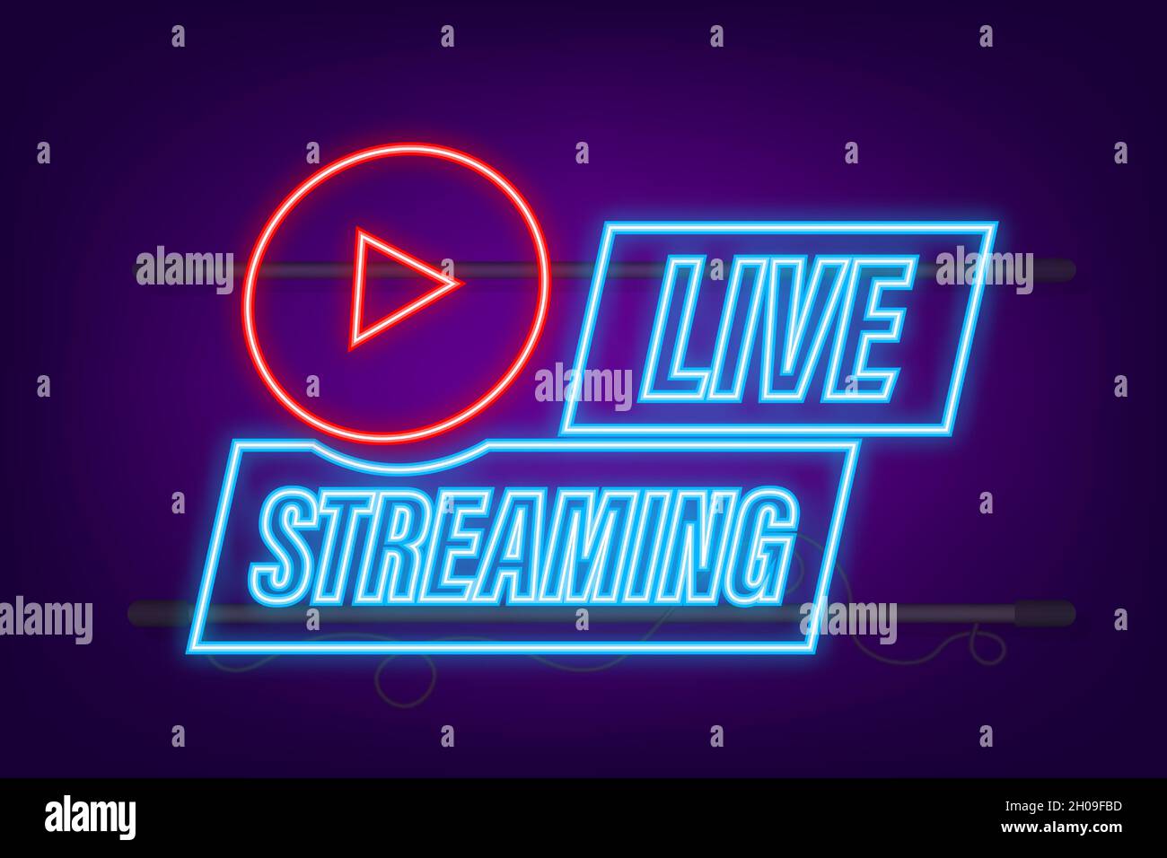Live streaming logo. Neon icon. Stream interface. Vector stock ...