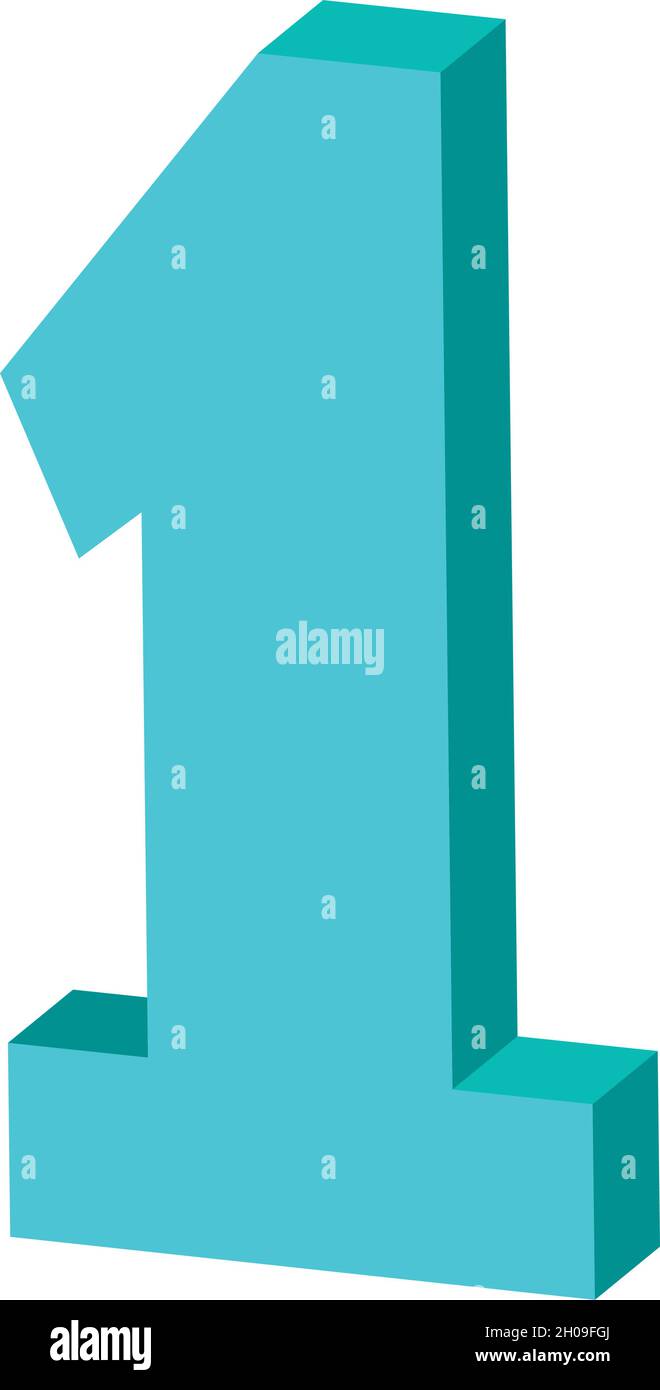 3d number one on white background Stock Vector Image & Art - Alamy