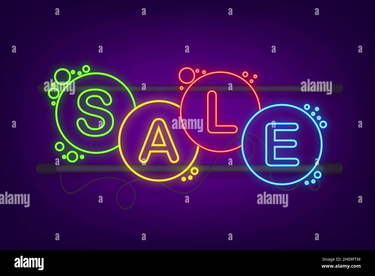 Neon speech bubbles with text Sale. Neon icon. Symbol, sticker tag ...